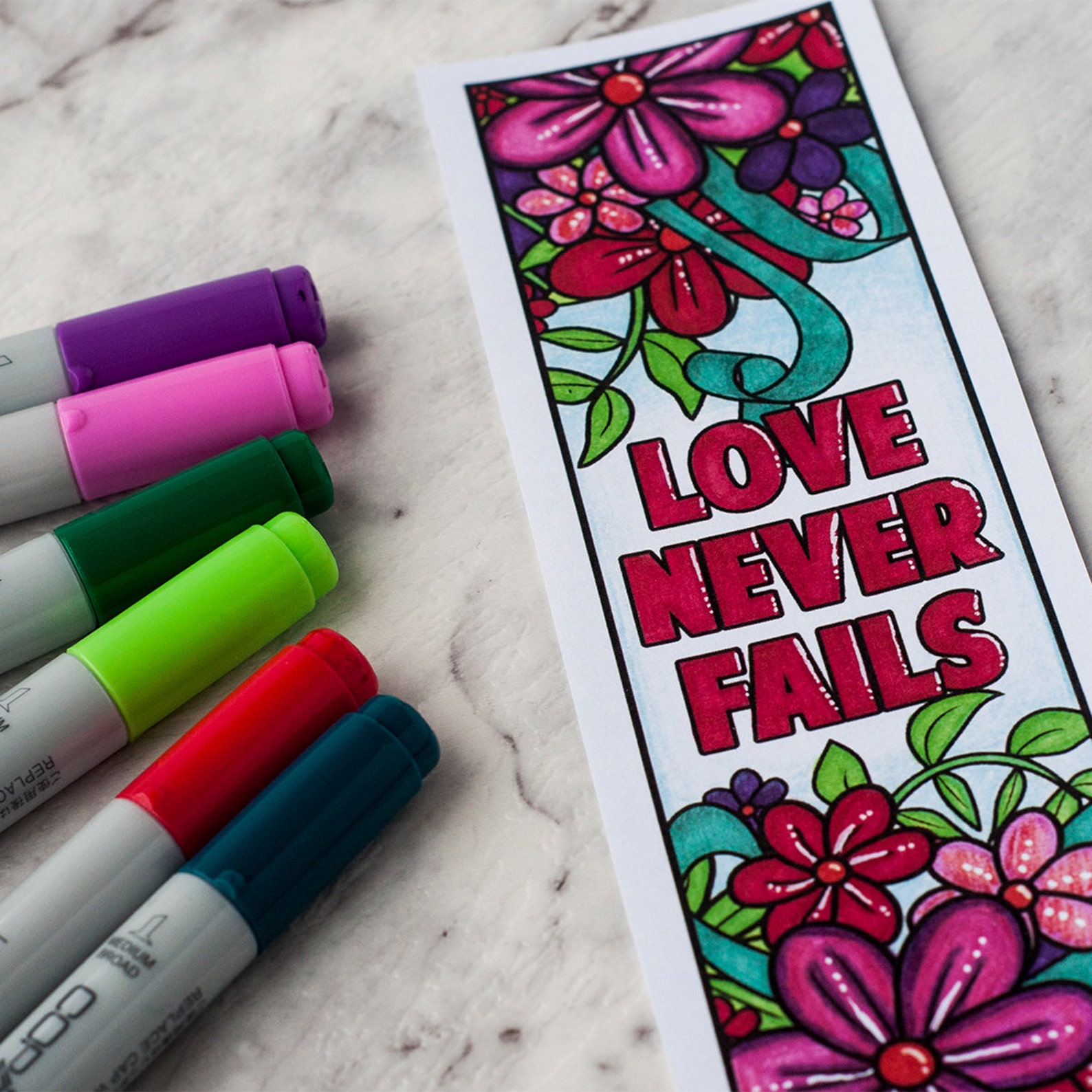 Love Coloring Bookmarks Set of 12 Printable Bookmarks to - Etsy UK