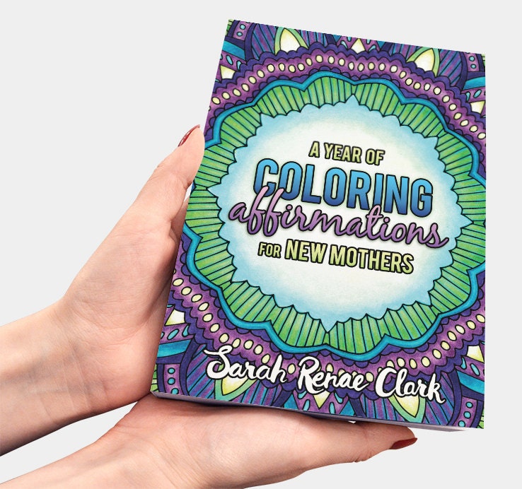Postpartum Coloring Book A Year of Coloring Affirmations for - Etsy