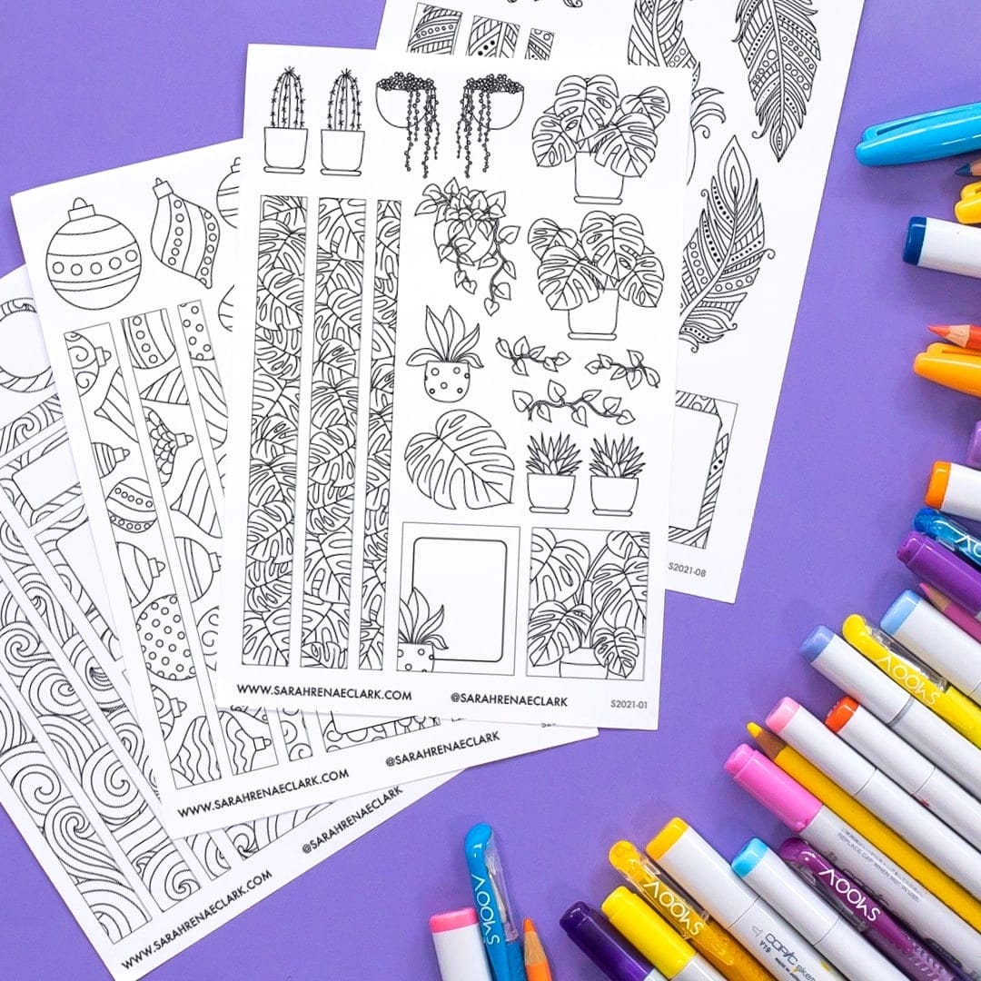 Pre2021 Coloring Sticker Pack (printable + Digital Only) - Etsy