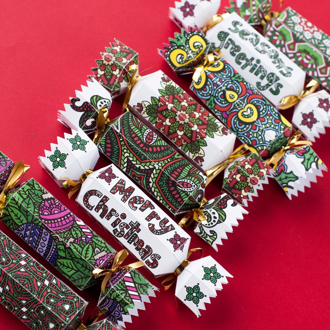 Christmas Bon-bon Template Set Set of 8 Christmas Bon-bon - Etsy Canada