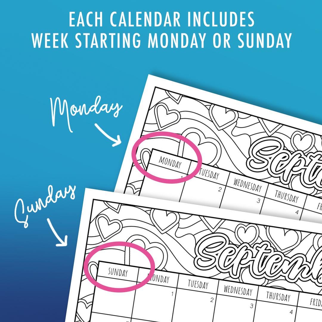 2025 Colouring Calendar (colouring Calendar PDF, 2025 Monthly Calendar ...