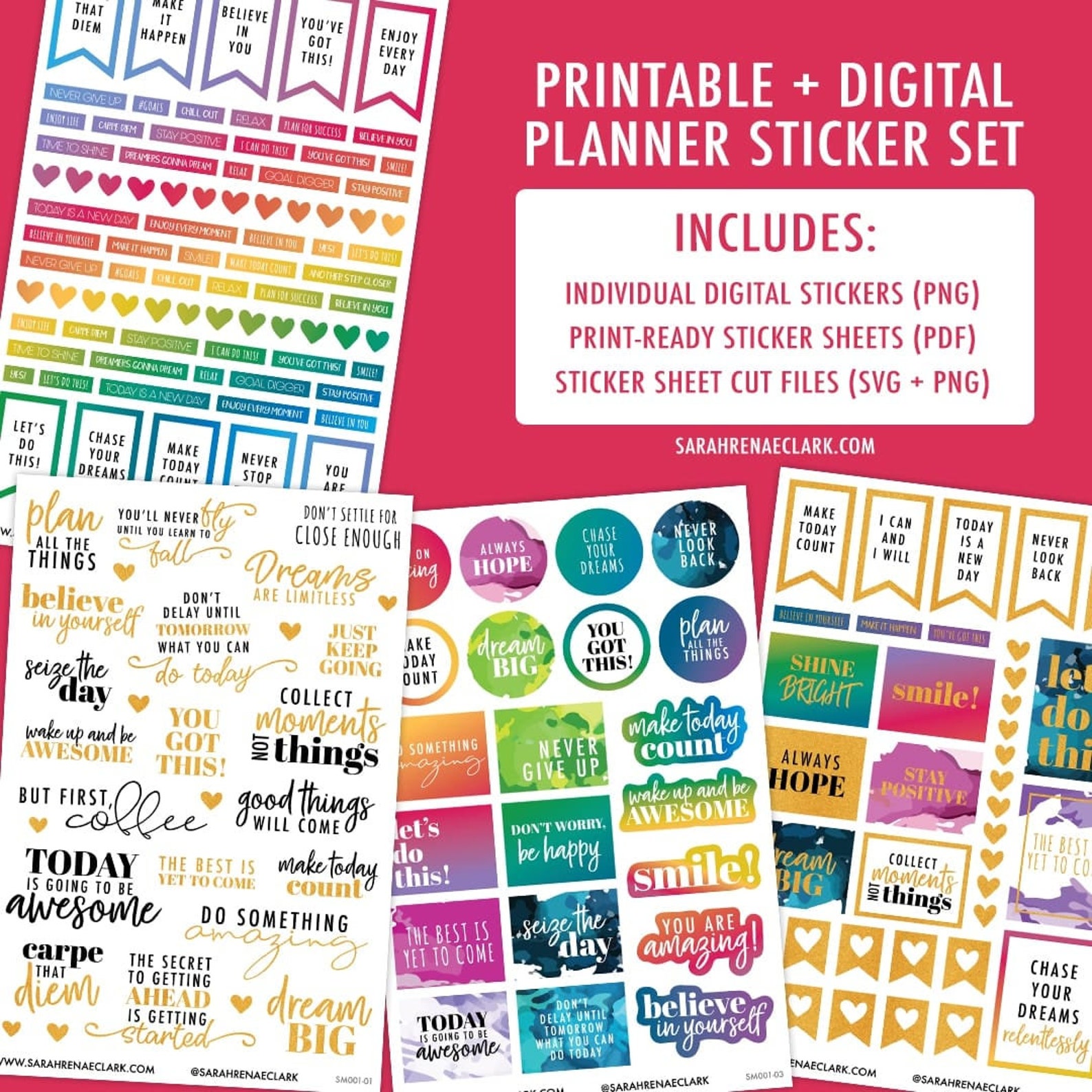 Motivational Sticker Pack printable Digital Only - Etsy