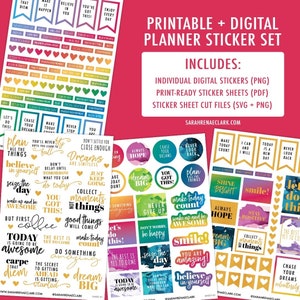 Motivational Sticker Pack printable Digital Only - Etsy