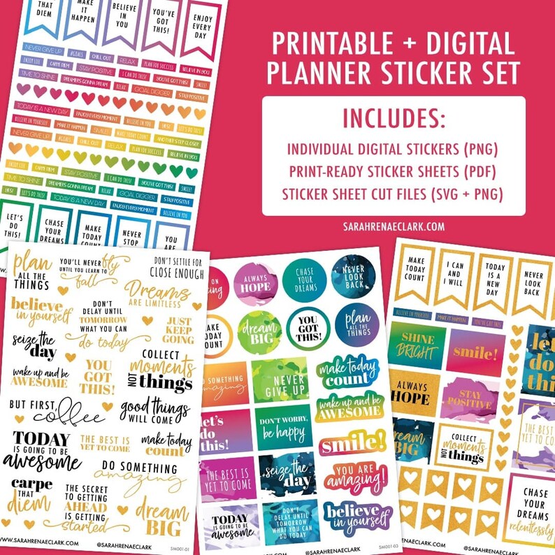 Motivational Sticker Pack Printable Digital Only | Etsy