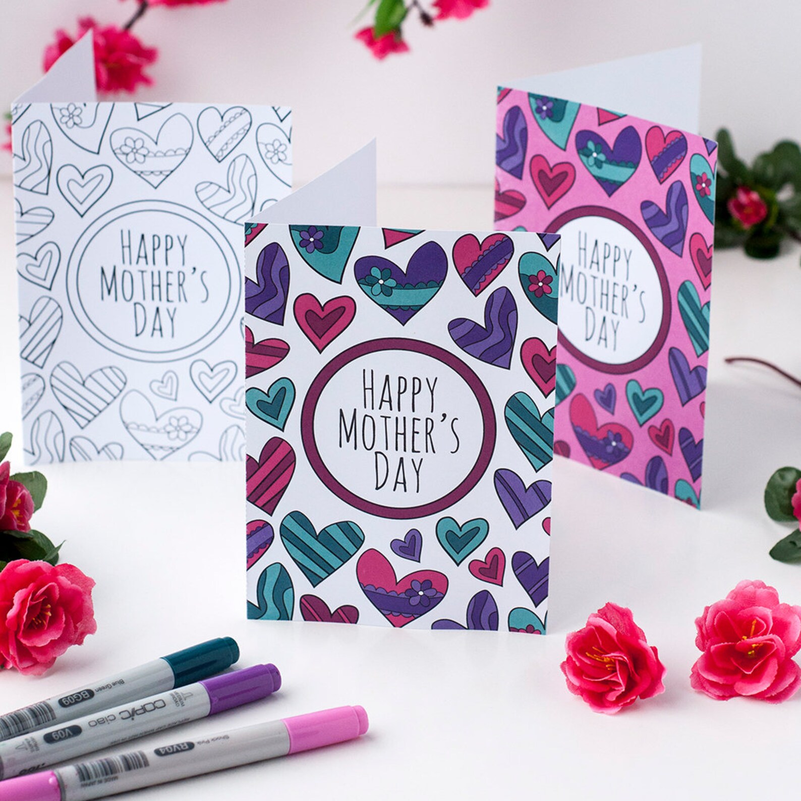 Mother's Day Printable Coloring Card – A Printable Greeting Card to ...