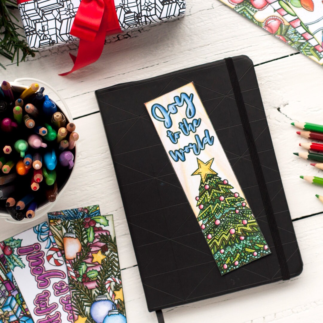Christmas Coloring Bookmarks X12 Printable 8.5x11 PDF | Etsy