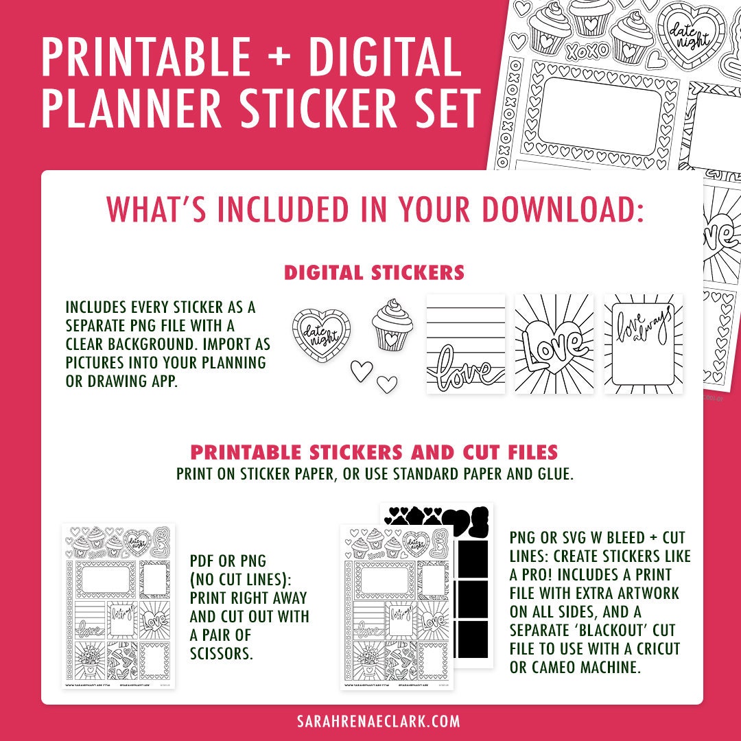 Valentine’s Day Sticker Pack (printable + Digital Only) - Etsy