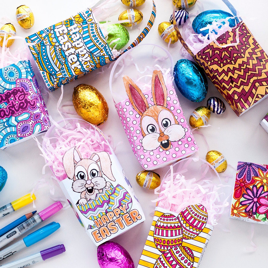 EASTER FAVOR BAGS 8 Pack Printable Favor Bag Template for Easter, Mini ...