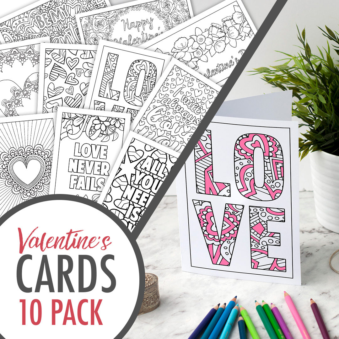 Valentine's Day Printable Bundle Printable Coloring - Etsy