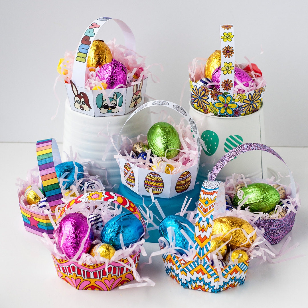 PRINTABLE EASTER BASKETS - 8 Pack - Printable Easter Basket Template ...