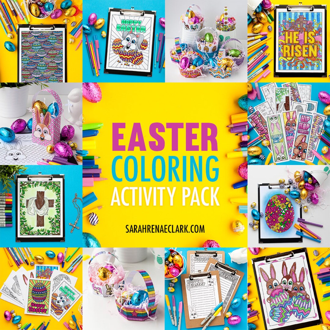 Easter Coloring Activity Pack Easter Bookmarks, Cards, Coloring Pages ...