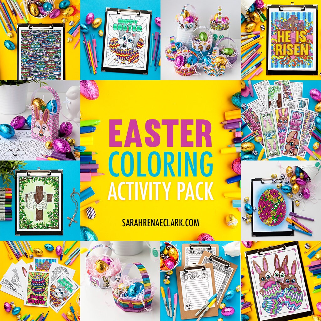 Easter Coloring Activity Pack Easter Bookmarks Cards - Etsy