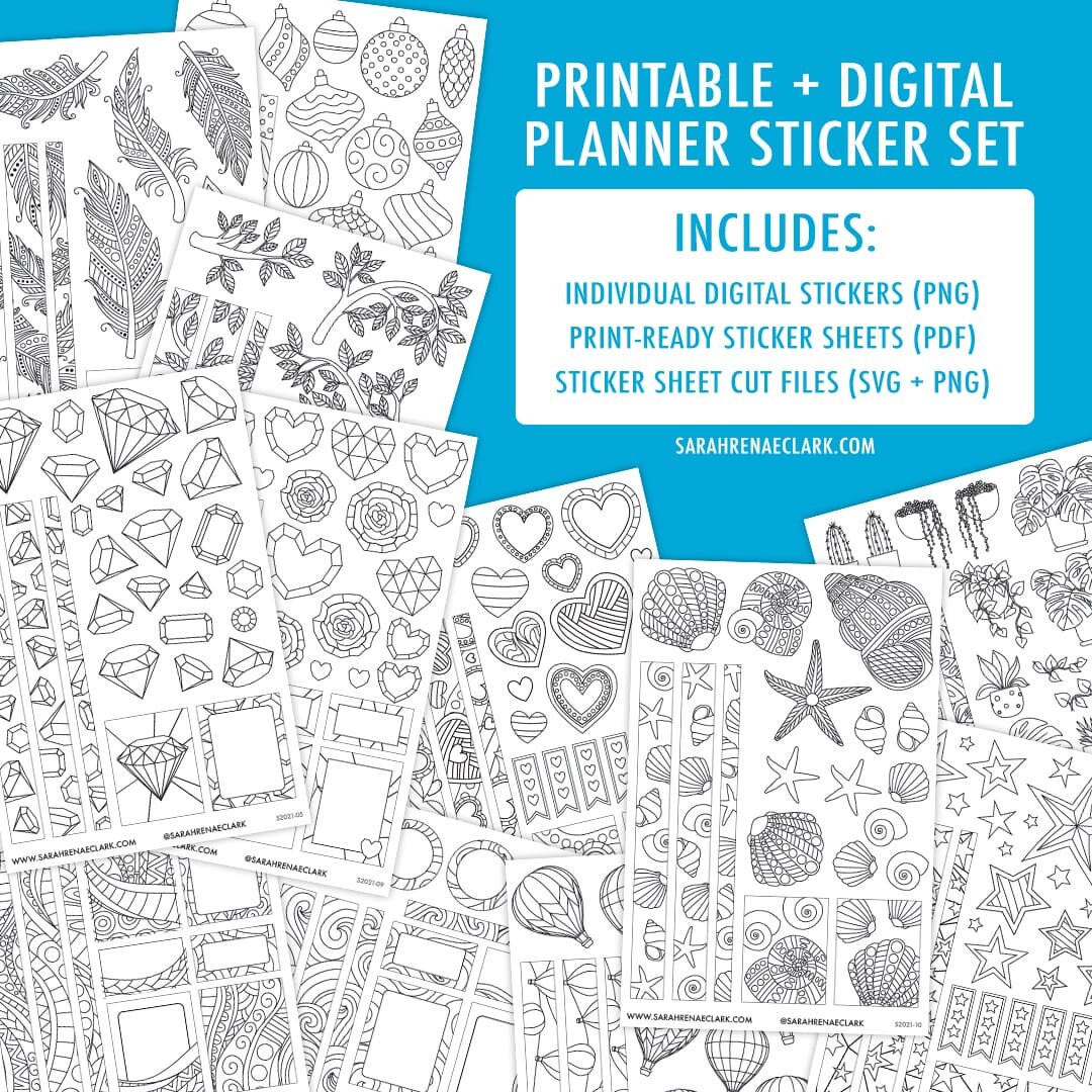 Pre2021 Coloring Sticker Pack (printable + Digital Only) - Etsy