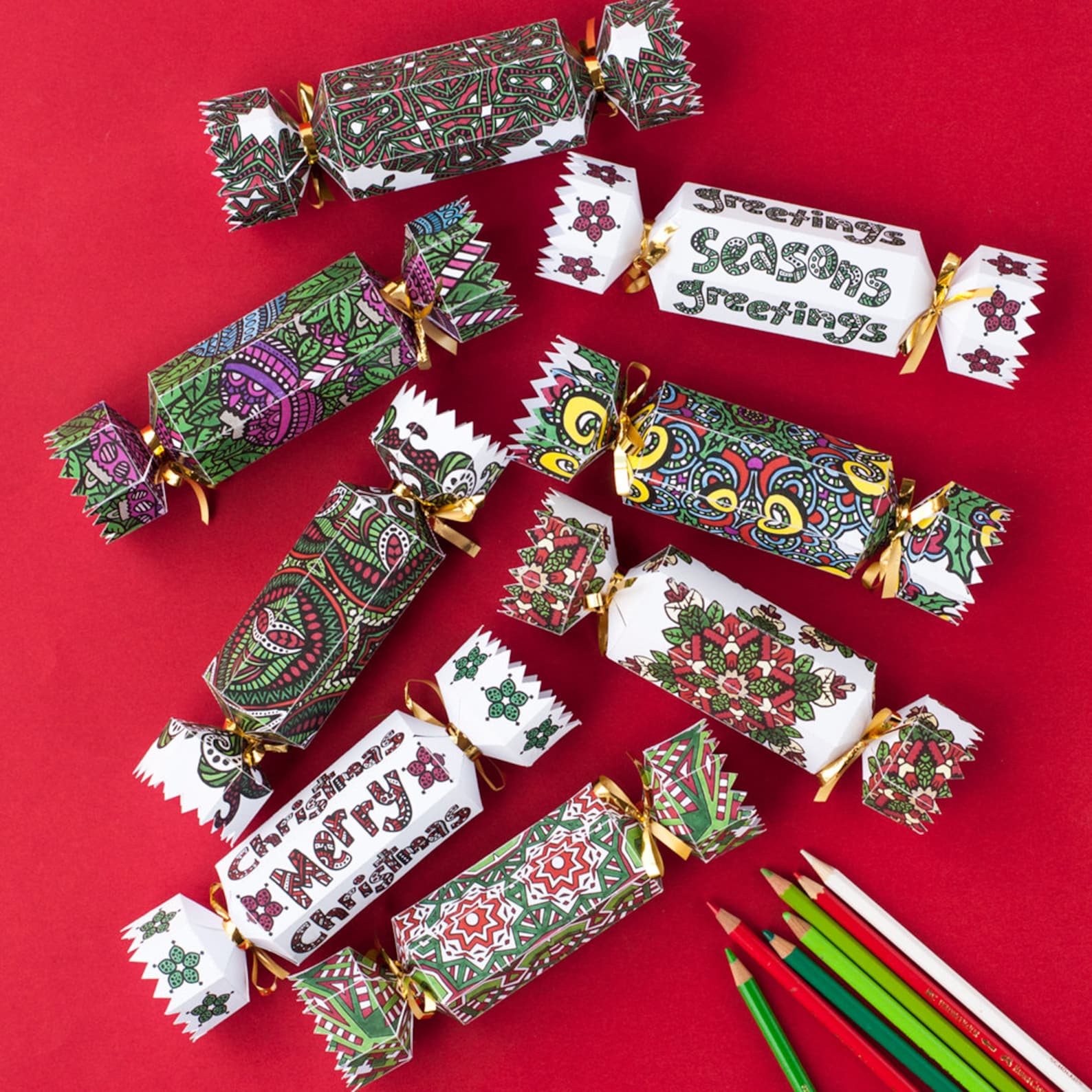 Christmas Bon-bon Template Set Set of 8 Christmas Bon-bon | Etsy