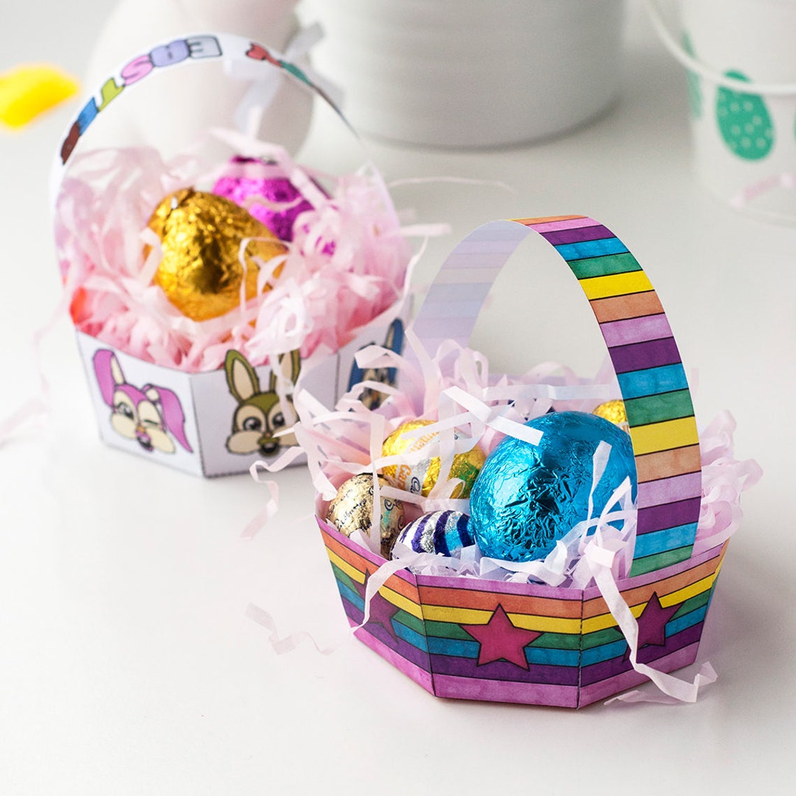 PRINTABLE EASTER BASKETS 8 Pack Printable Easter Basket - Etsy