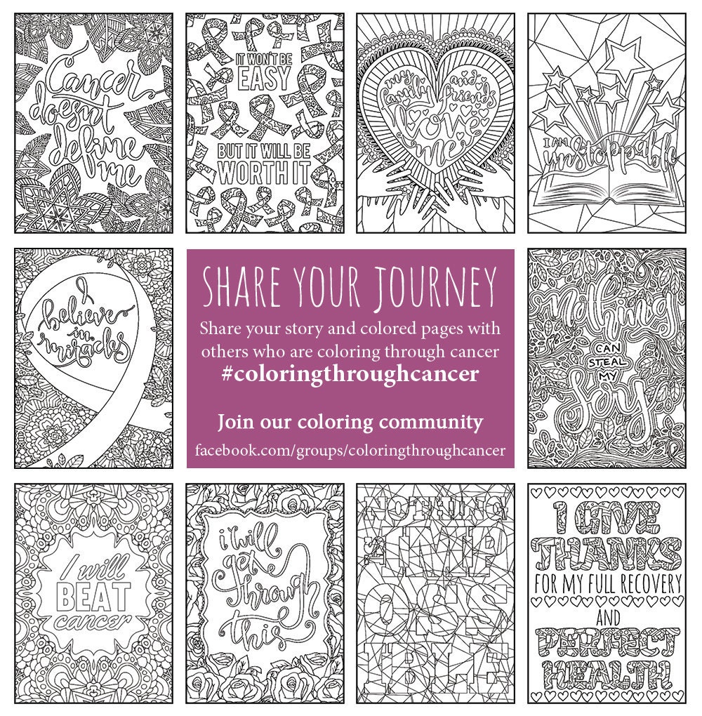Cancer Coloring Book: Coloring Through Cancer 30 Cancer - Etsy