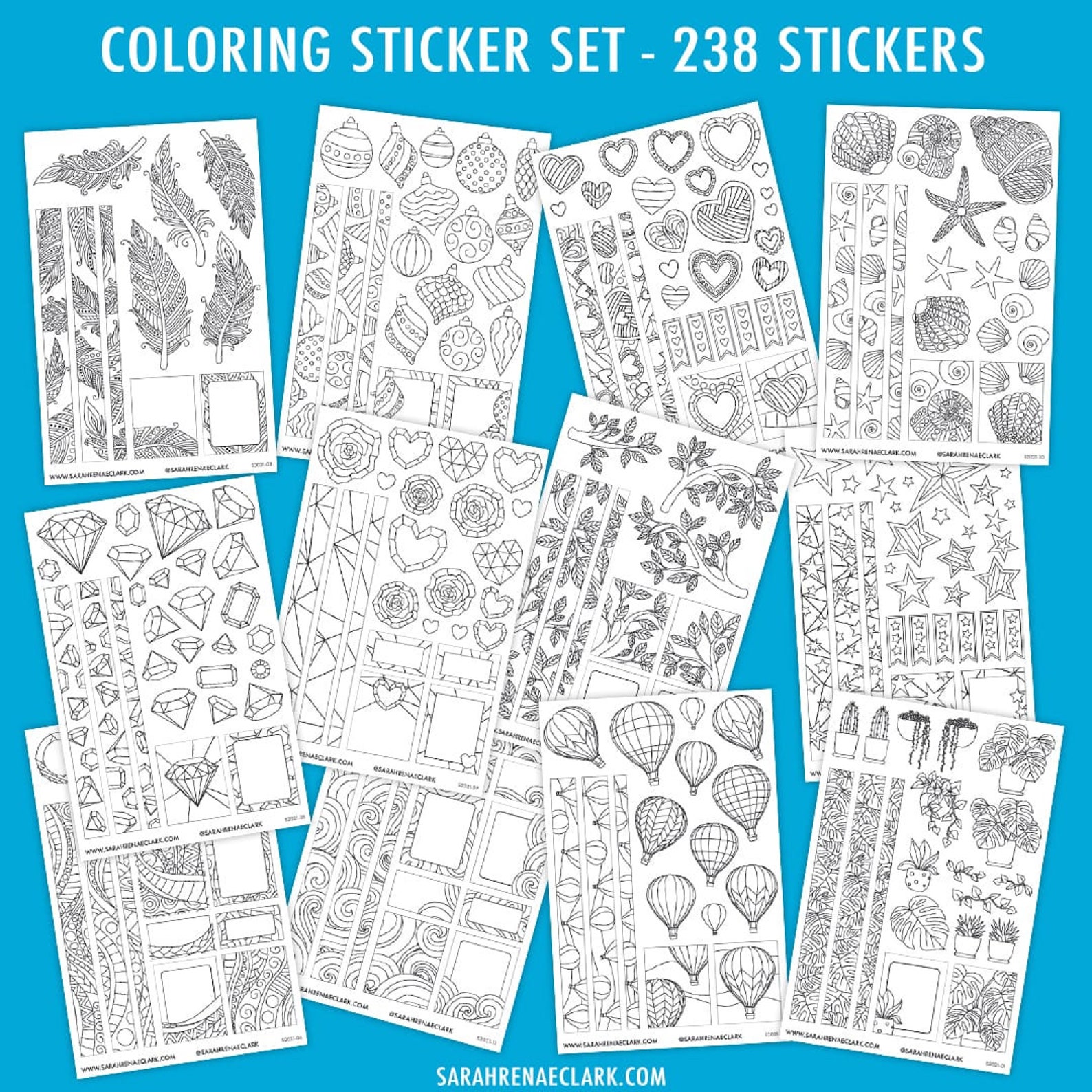 Pre2021 Coloring Sticker Pack (printable + Digital Only) - Etsy