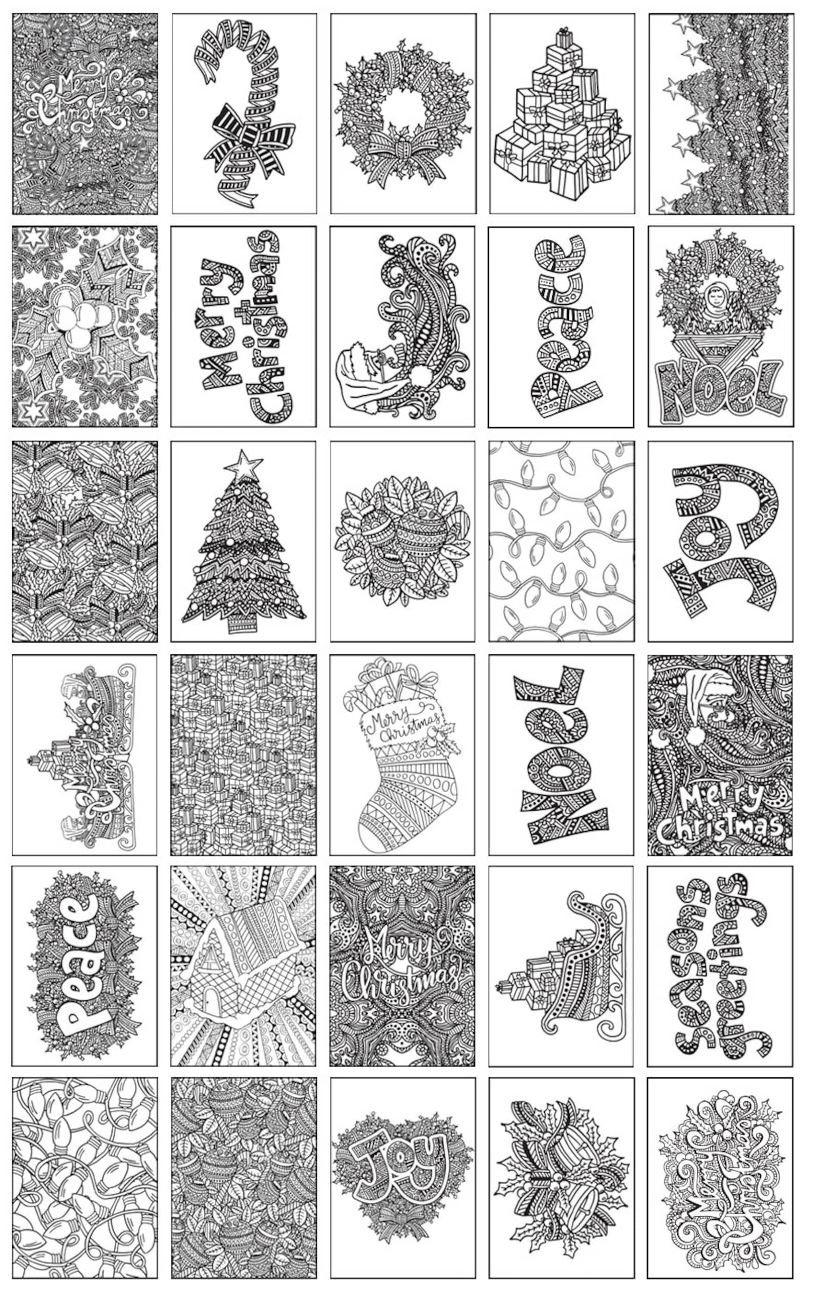 30 Christmas Coloring Pages coloring Christmas - Etsy