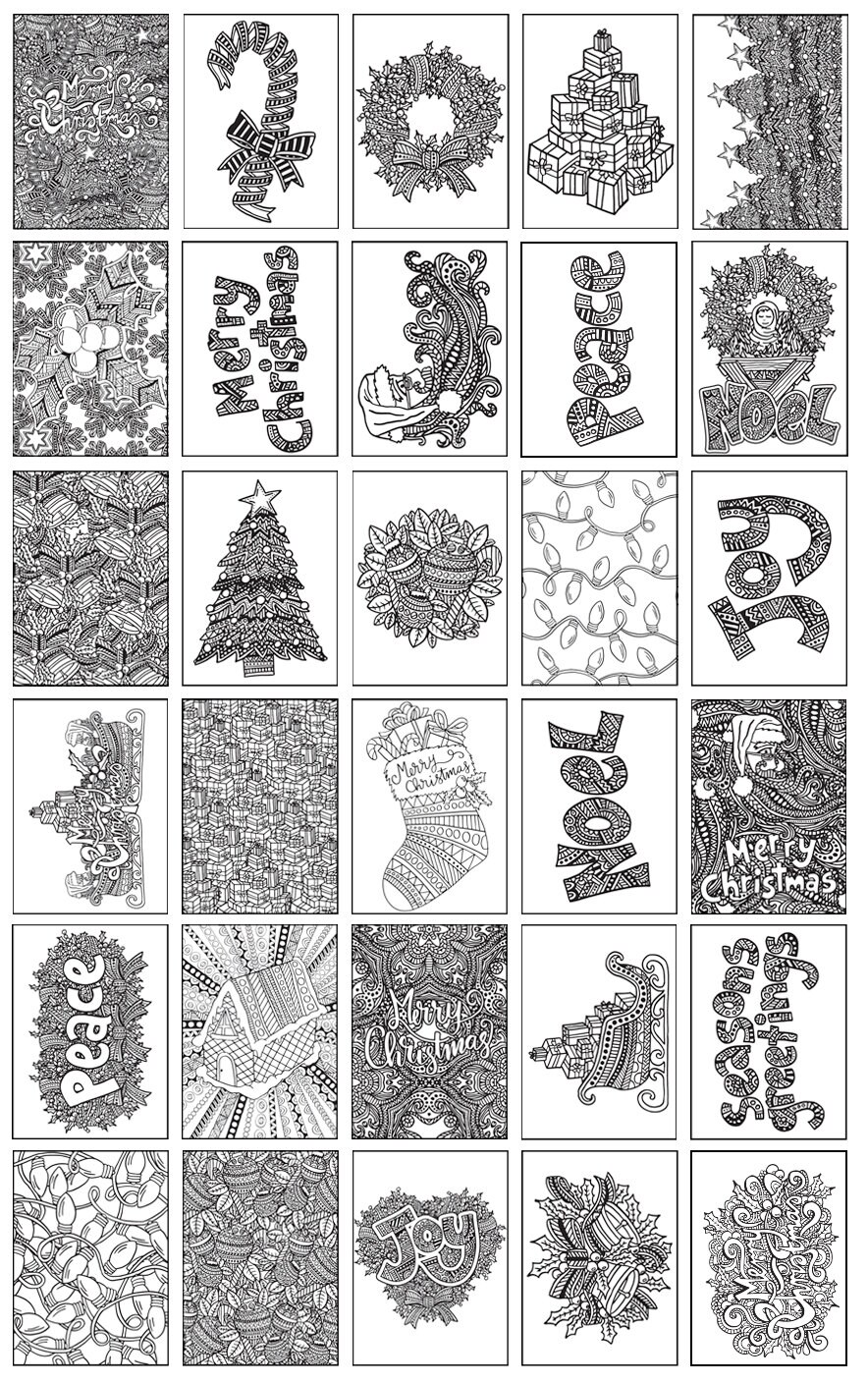 30 Christmas Coloring Pages Coloring Christmas | Etsy