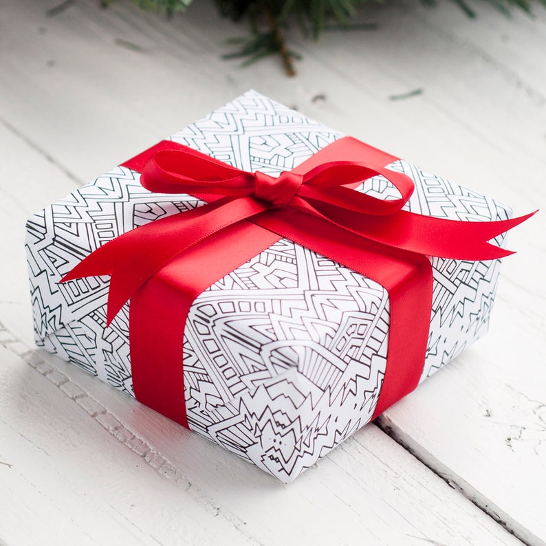 Digital Gift Wrap Christmas 8 Pack Printable Coloring Page - Etsy