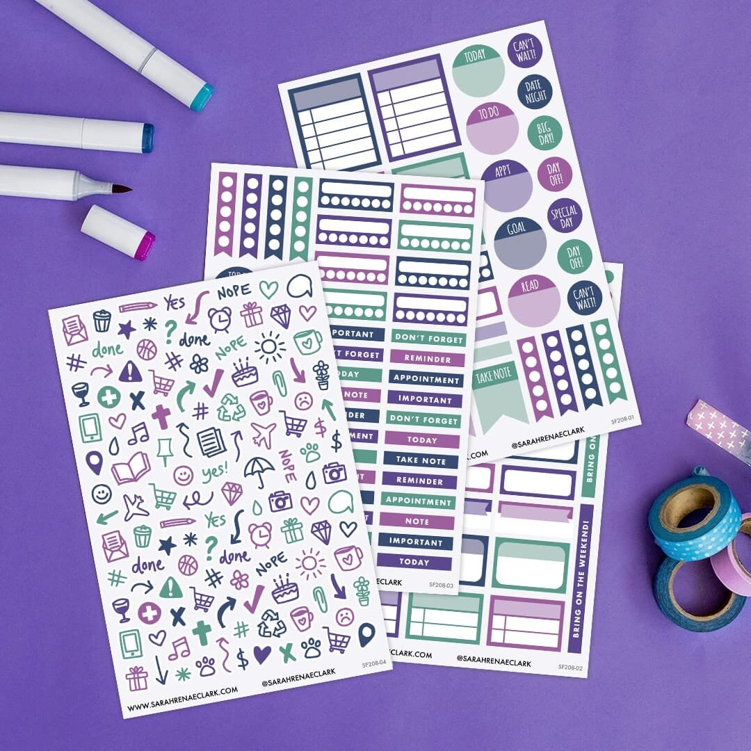 Functional Sticker Pack printable Digital Only - Etsy
