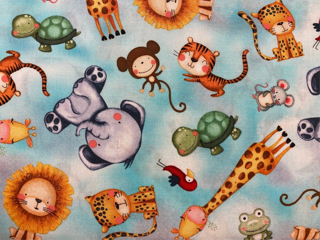 Safari Animals Fabric, Animal Kingdom Fabric, Lion Fabric, Animals ...