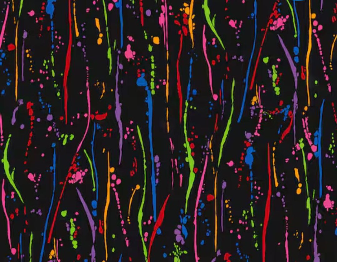 Colorful Paint Splatter Fabric, Multicolored Fabric, Cotton Fabric ...