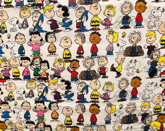 Peanuts Gang Charlie Brown Snoopy & Woodstock Fabric, Licensed Fabric ...