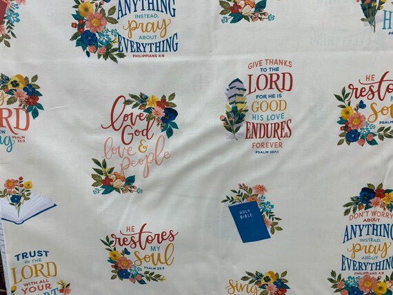Christian Bible Verse Fabric Religion Religious - Etsy