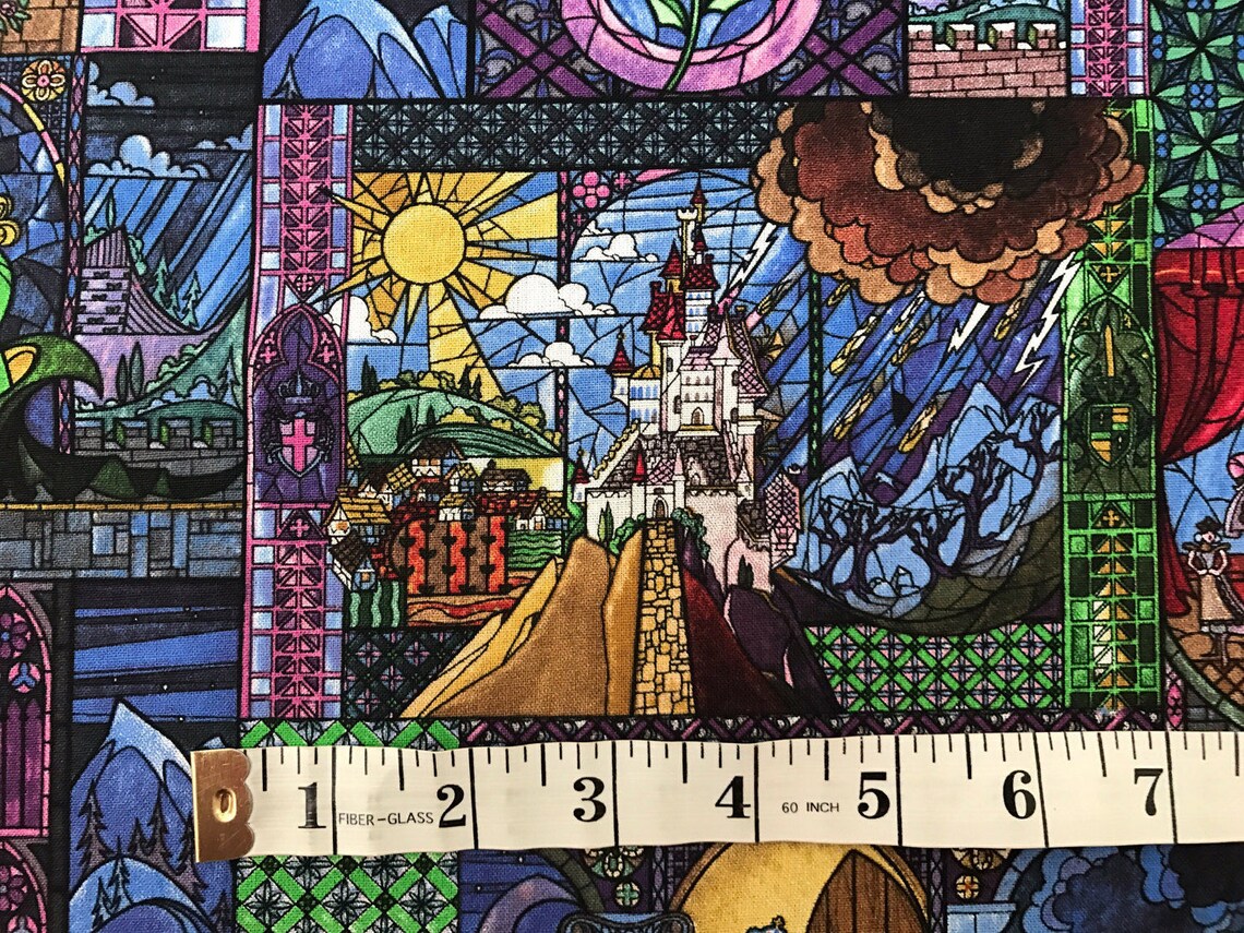 Disney Princess Beauty and the Beast Stained Glass Belle - Etsy