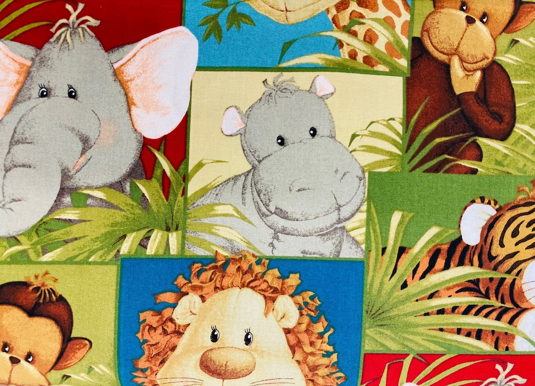 Safari Animals Fabric, Animal Kingdom Fabric, Lion Fabric, Animals ...