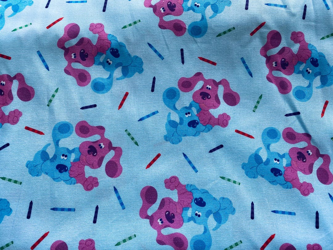 Nick Jr Blues Clues Fabric, Cotton Fabric, 90s Fabric, Cartoon Fabric ...