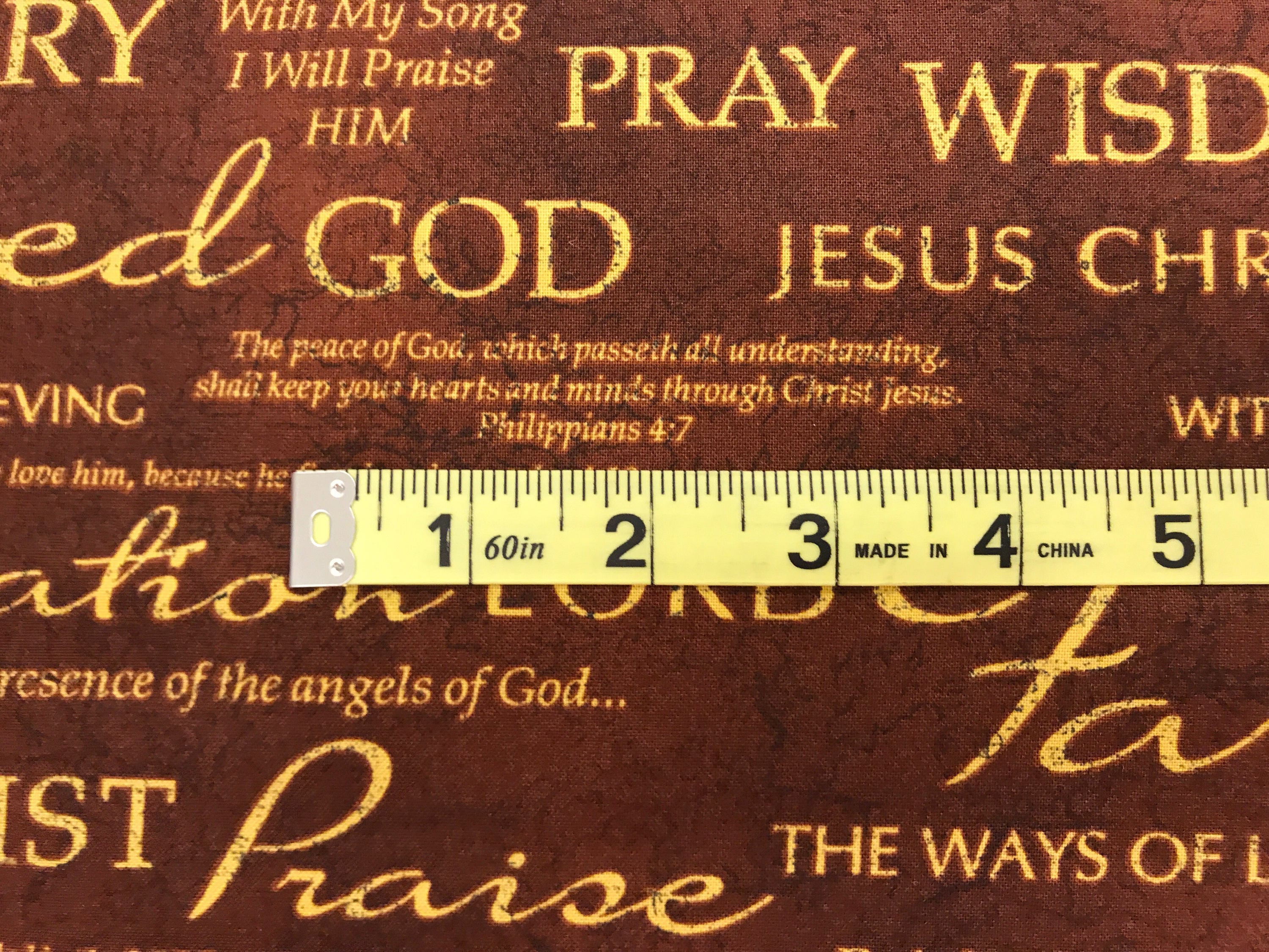 Christian Bible Verse Fabric, Religion, Religious, Inspirational Fabric ...