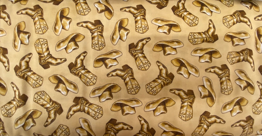 Western Cowboy Boot Fabric, Cowboy Fabric, Country Fabric, Novelty ...