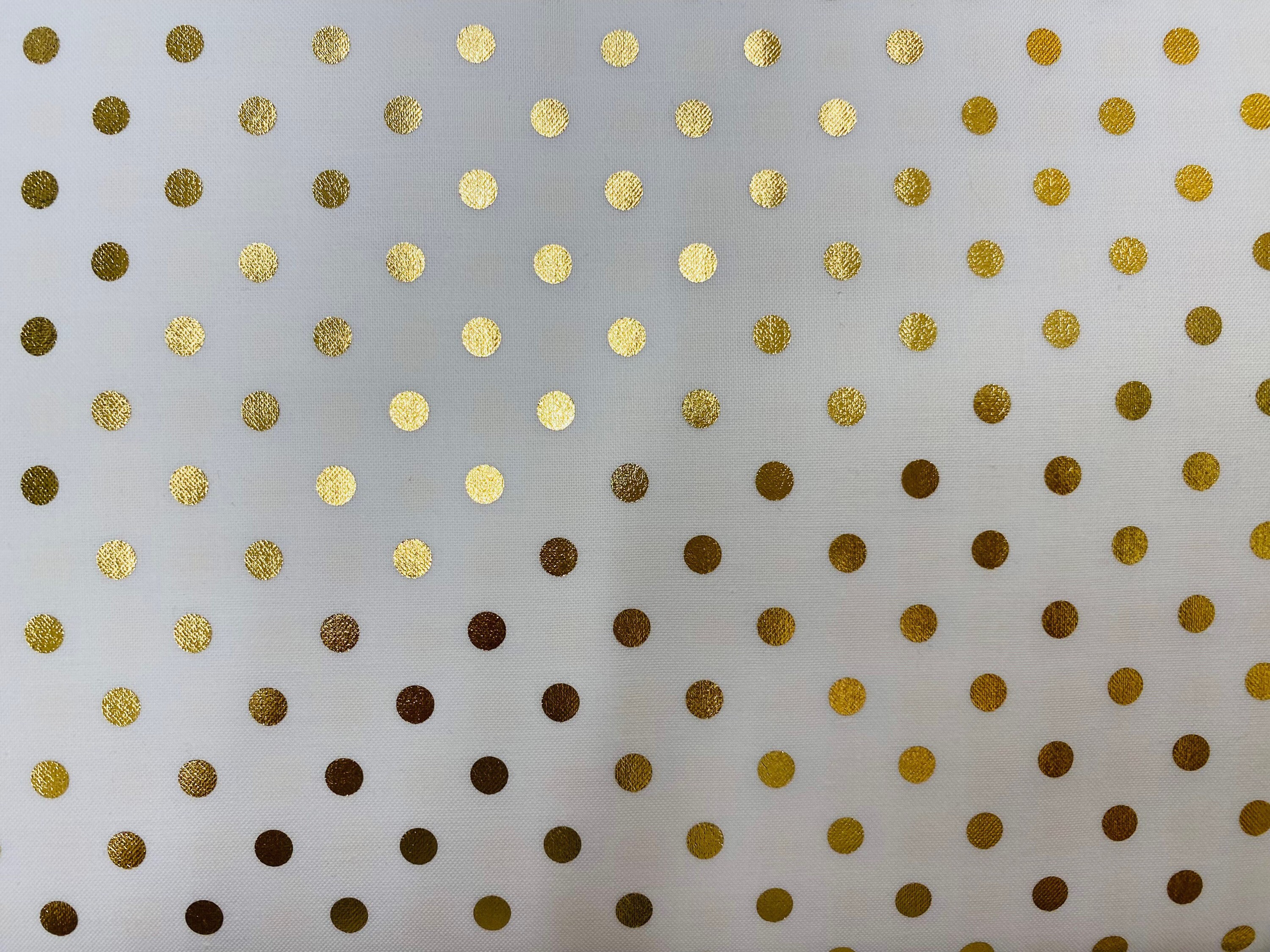 White And Gold Polka Dots