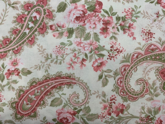Pink Paisley Fabric Floral Fabric Novelty Fabric Flowers | Etsy