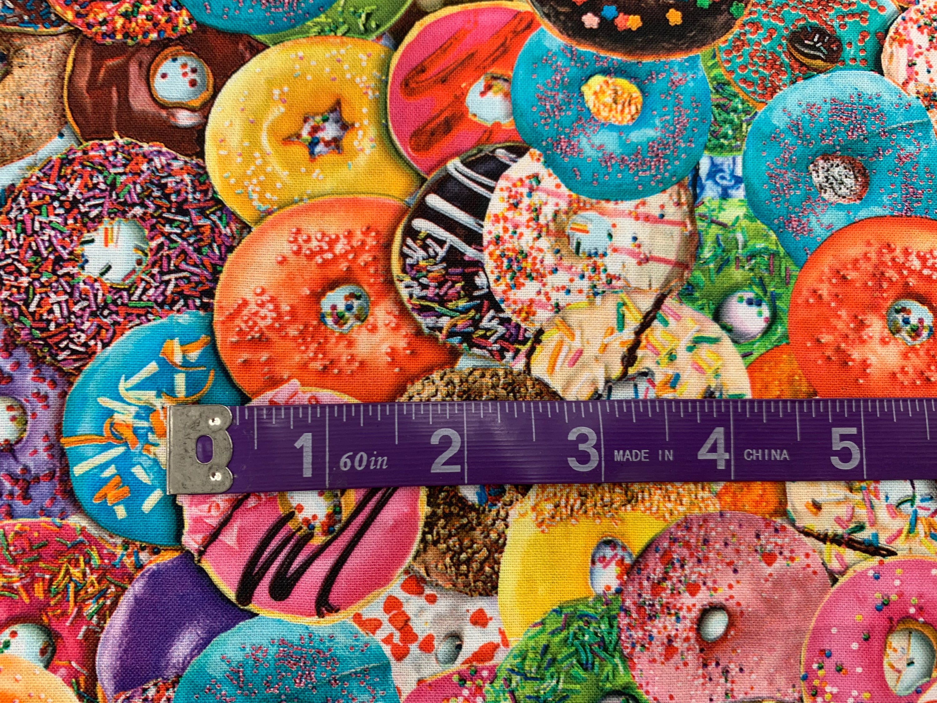 Yummy Donut Fabric, Novelty Fabric, Dessert Fabric, Sweets Fabric ...