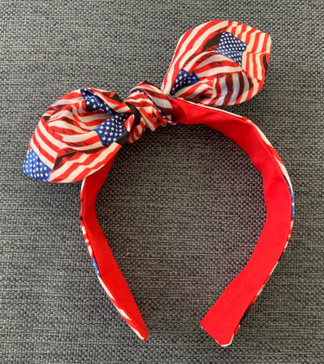 Patriotic American Flag Top Knot Headband, Hair Accessory, Independence ...