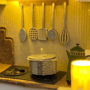 Fully Built Miniature Diorama Kitchen Setting | Lights Up, Entirely ...
