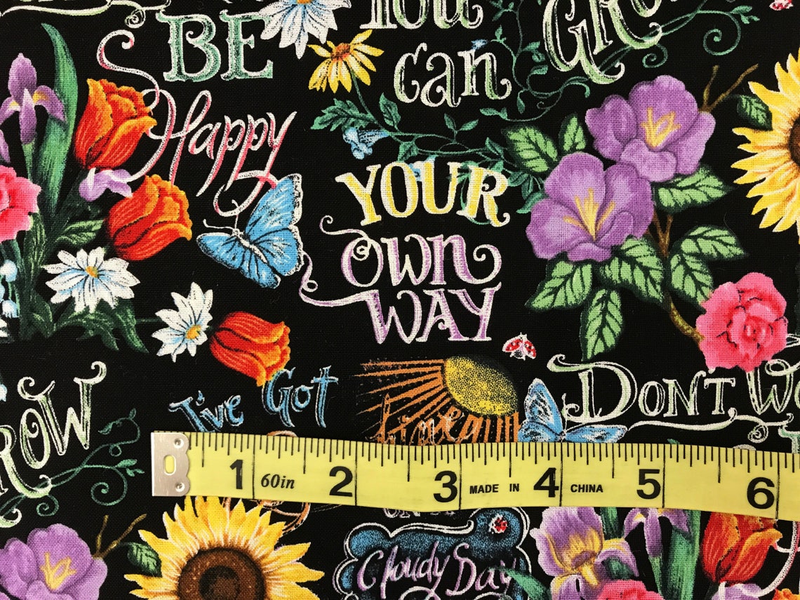 Chalkboard Style Inspirational Positive Affirmations Fabric - Etsy