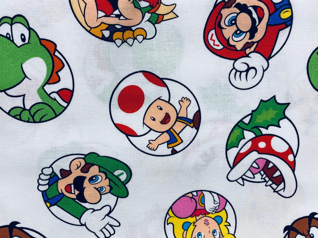 Nintendo Characters Fabric, Nintendo Fabric, Mario Bros Fabric ...