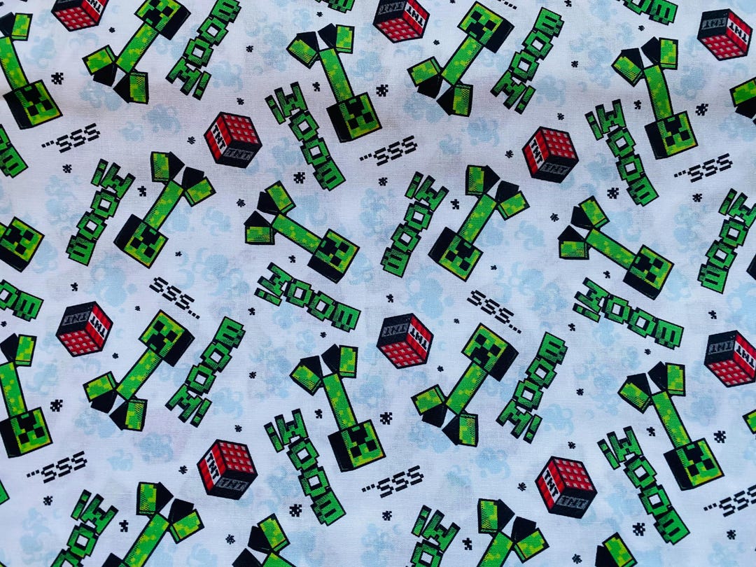 Minecraft TNT Creeper Fabric, Video Game Fabric, Minecraft Movie, Geek ...