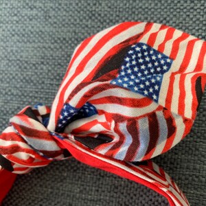 Patriotic American Flag Top Knot Headband, Hair Accessory, Independence ...