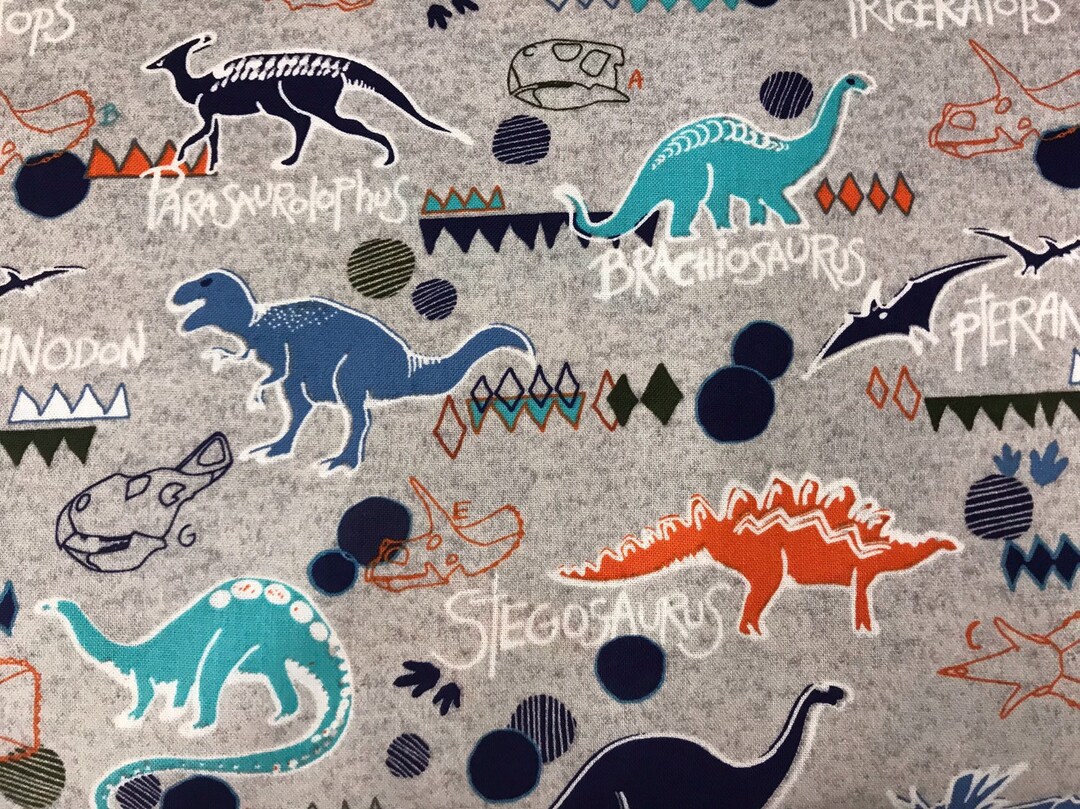 Dinosaur Fabric, Dino Fabric, Cotton Fabric, Dinosaur, Archaeology ...