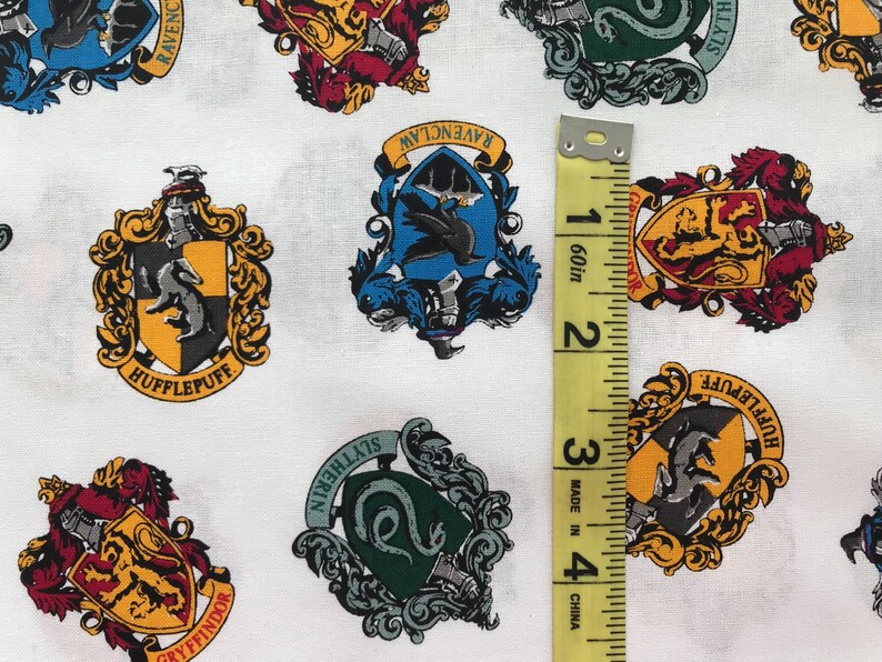 Harry Potter Hogwarts Houses fabric Gryffindor Hufflepuff | Etsy