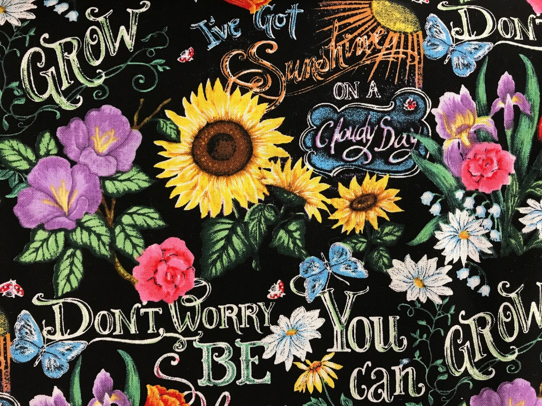 Chalkboard Style Inspirational Positive Affirmations Fabric ...