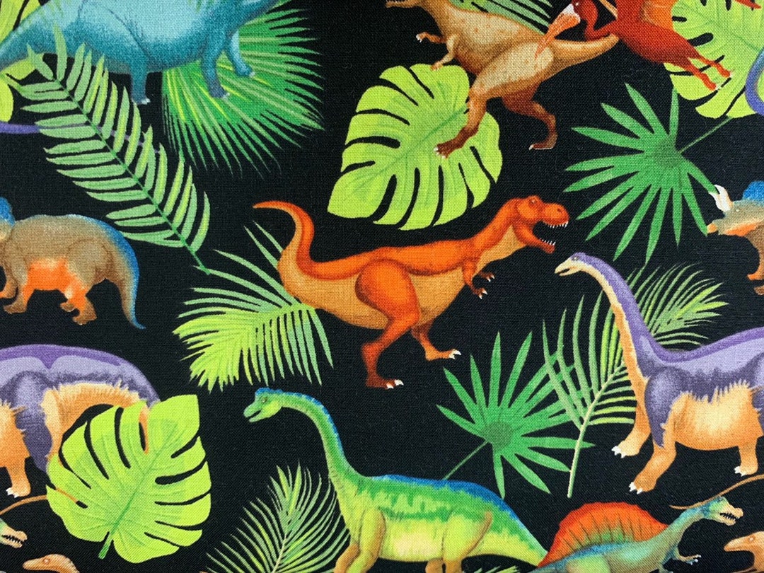Dinosaur Fabric, Dino Fabric, Cotton Fabric, Dinosaur, Archaeology ...