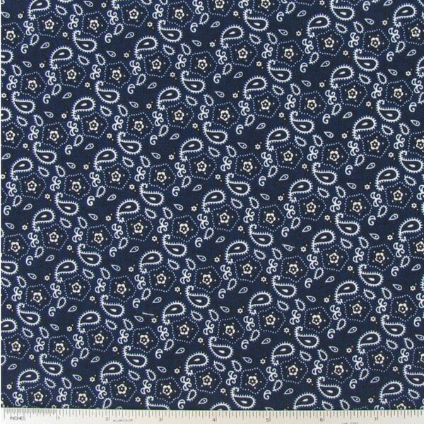 Navy Blue Paisley Fabric - Etsy
