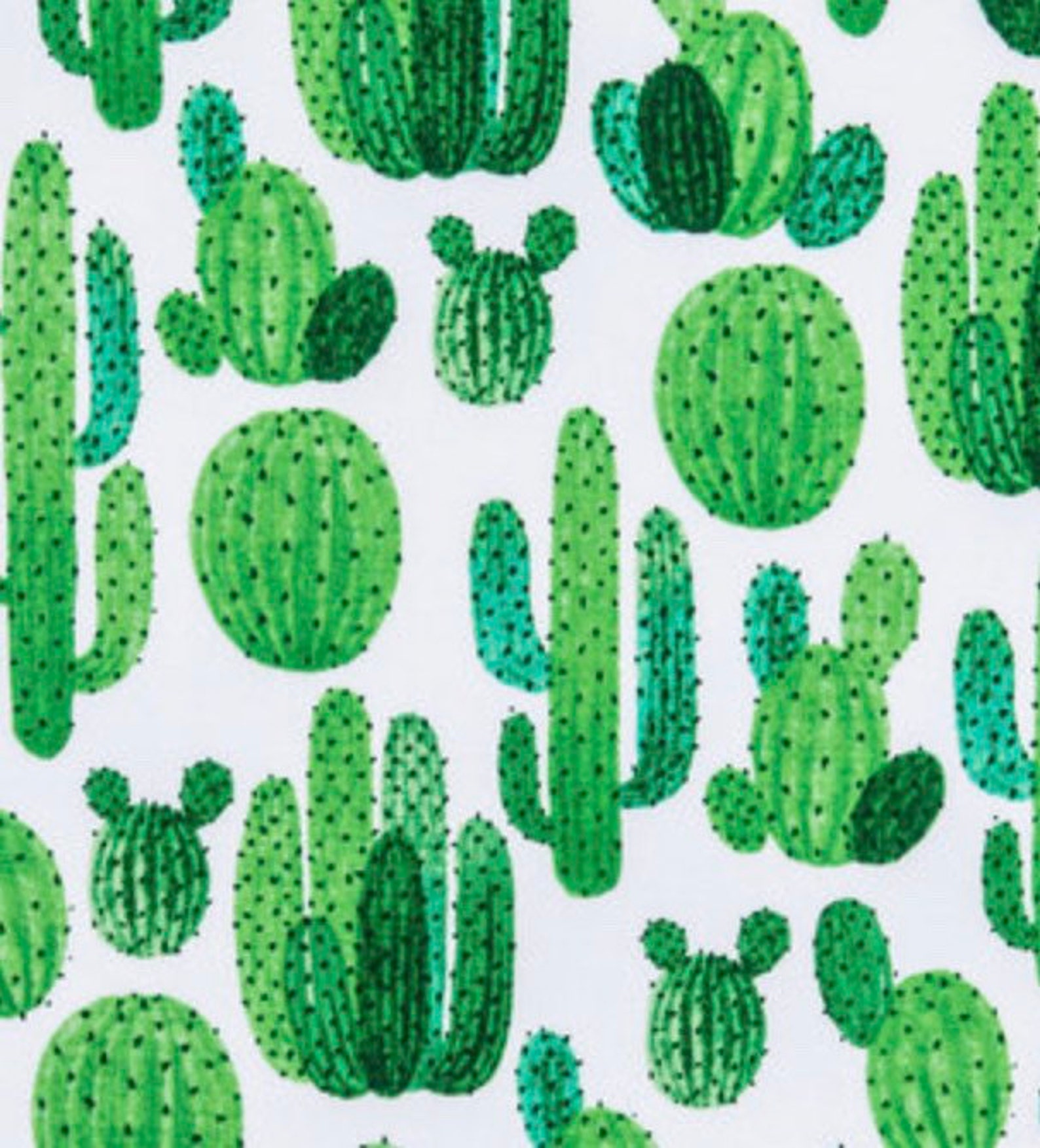 Cactus Succulents Fabric, Plant Fabric, Nature Fabric, Novelty Fabric ...