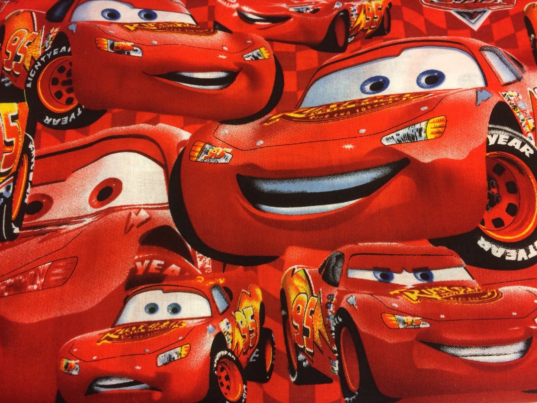 Disney Pixar Cars Lightning Mcqueen Fabric, Disney Fabric, Cars Fabric ...